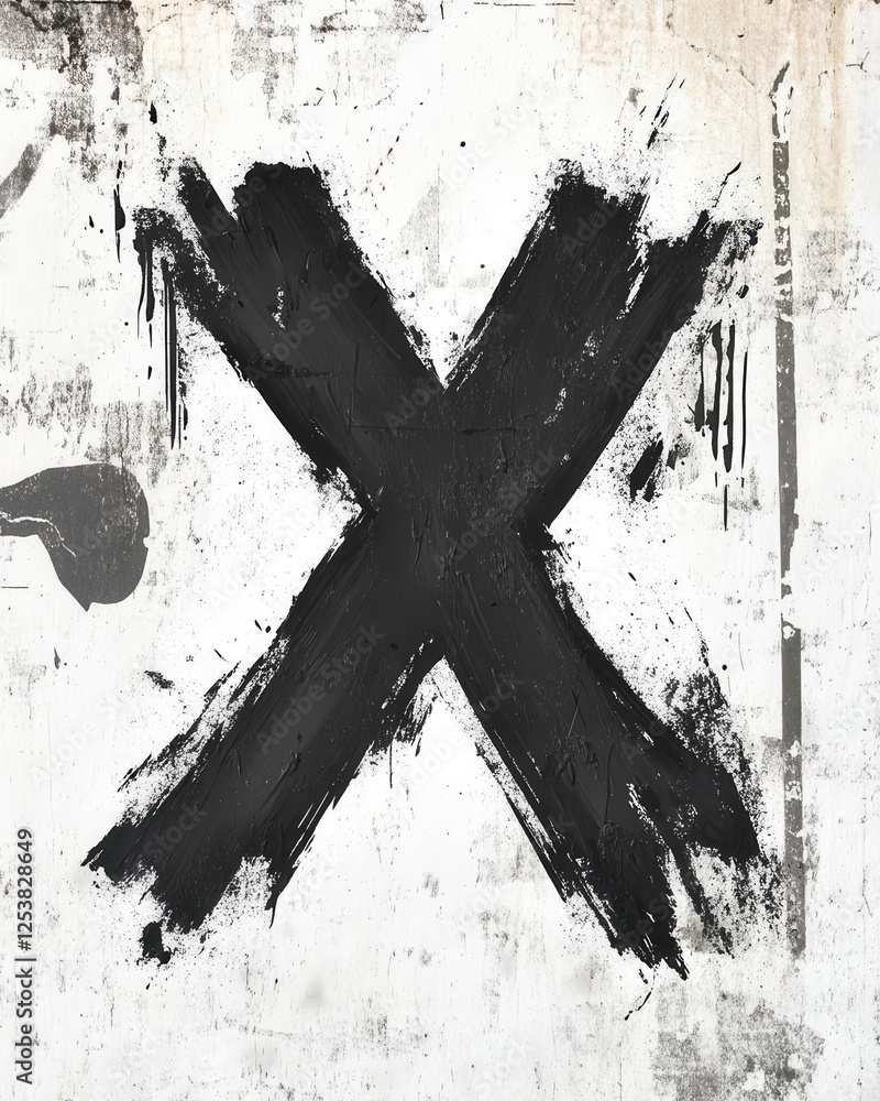 Graffiti Font Letter X Designed with Bold Black Spray Paint Effects on ...