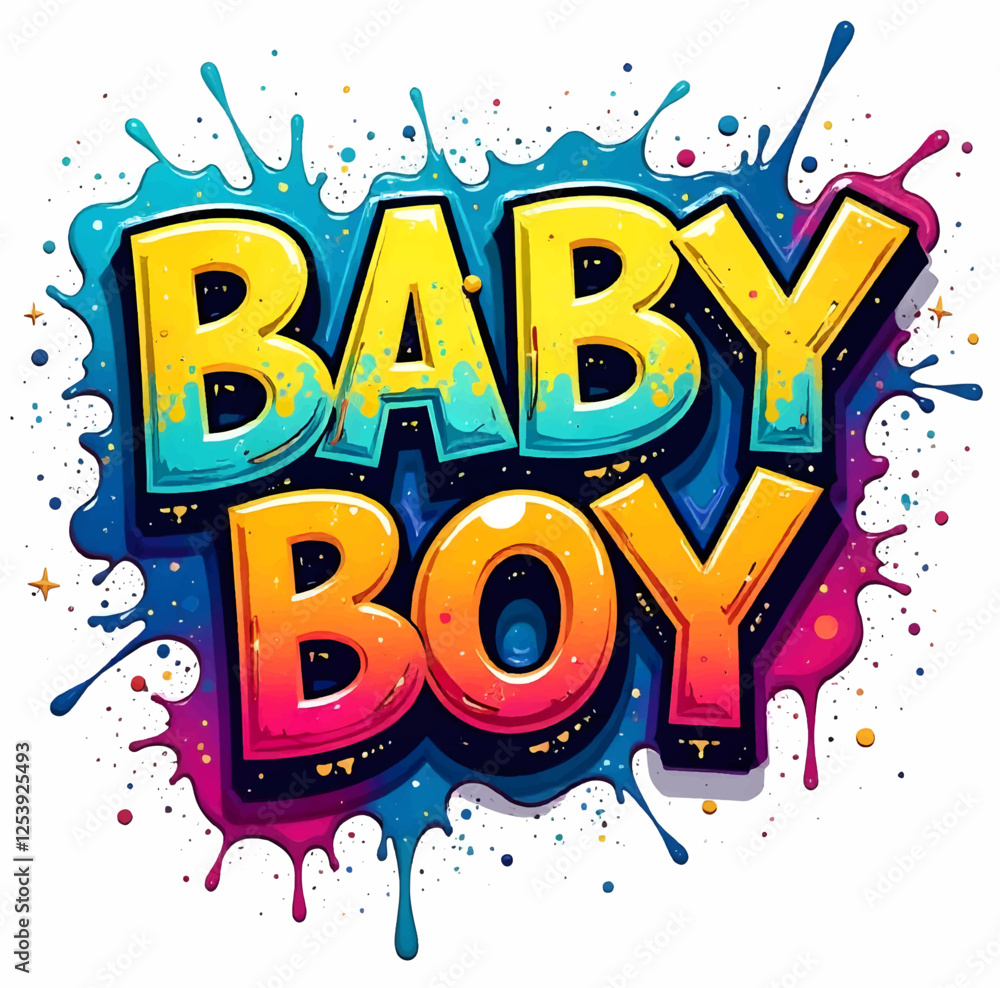 Vector illustration of BABY BOY abstract background, Colorful Baby Boy ...