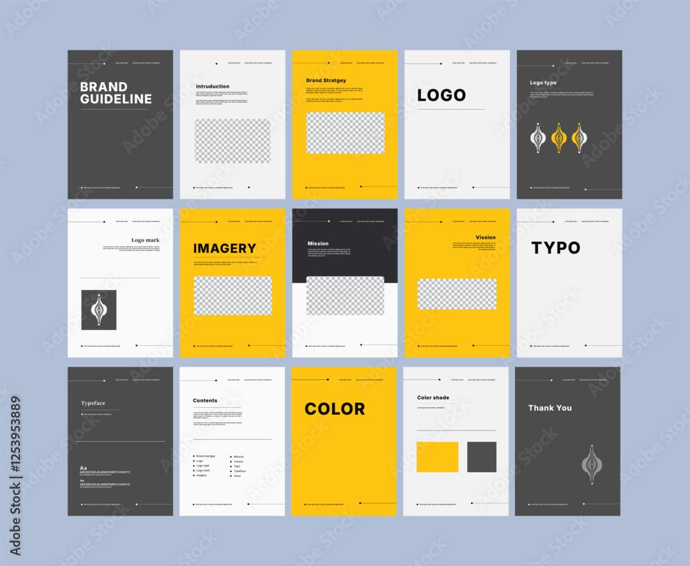 Vektor A4 Creative brand guidelines design template. Brand identity ...