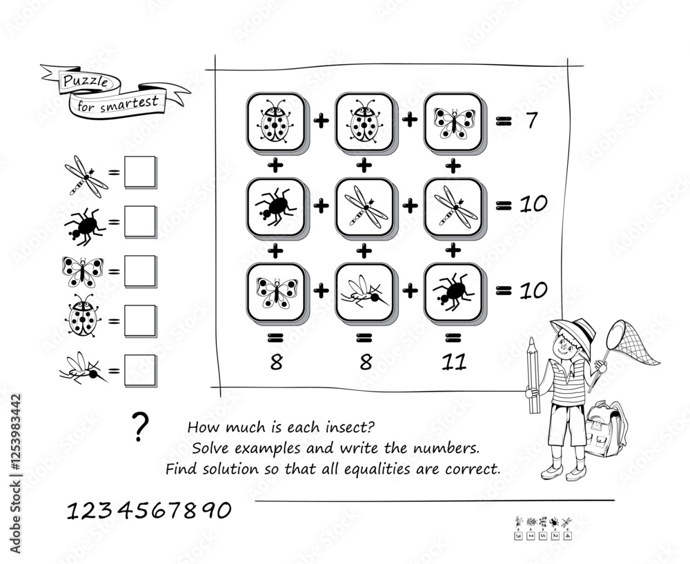 Vector de Stock Math logic puzzle game for smartest. How much is each ...