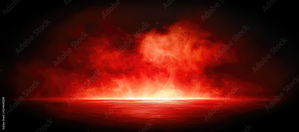 Dramatic dark bold red smoky misty fire colorful background, glowing ...