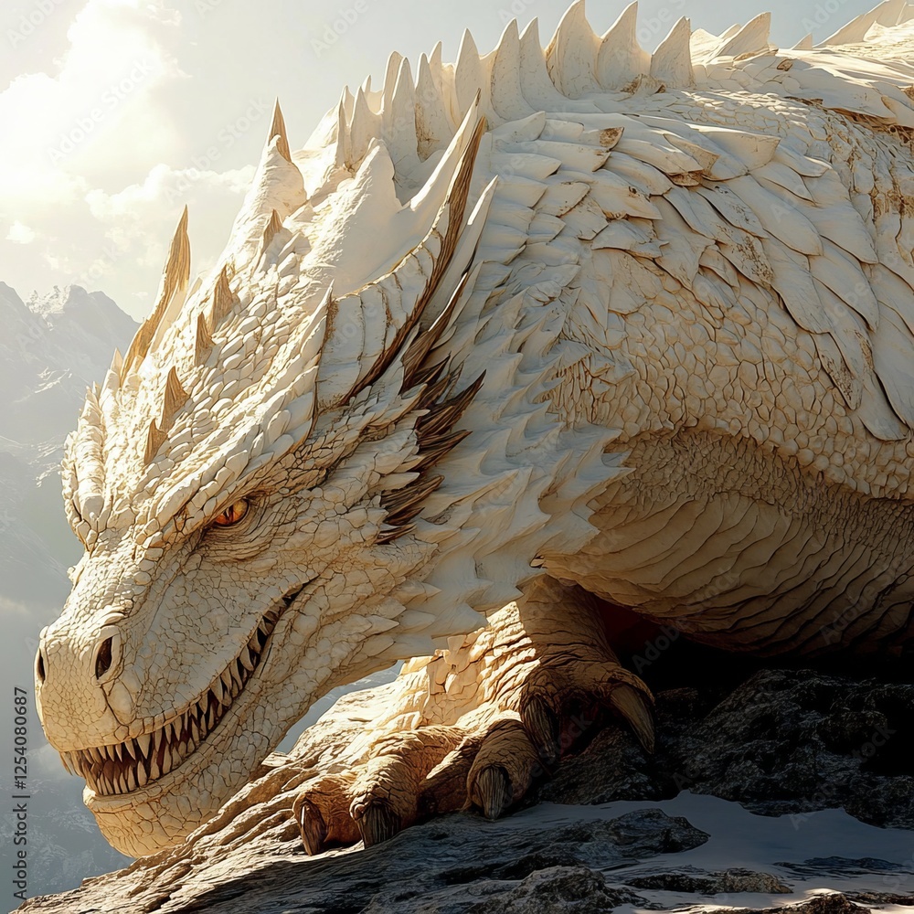 Ilustración de Stock A digital illustration featuring a mythical dragon ...