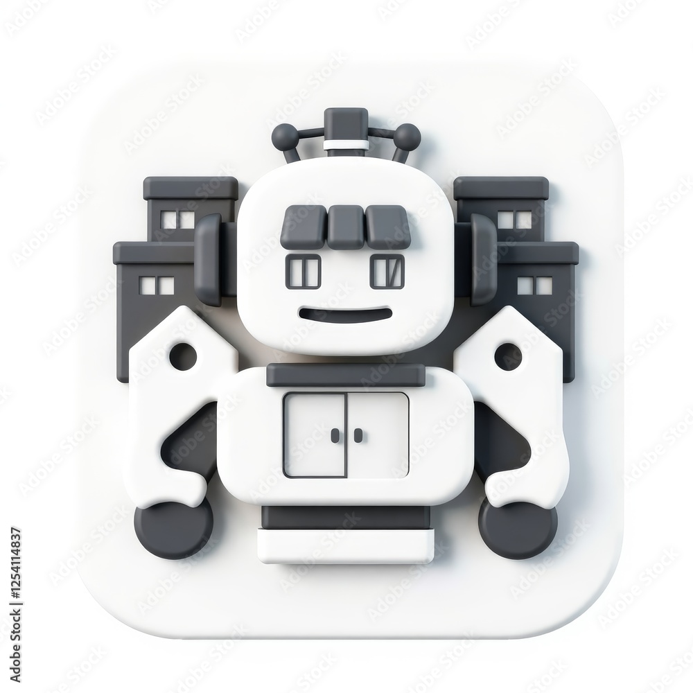 Professional Real Estate Icon with Chatbot and Storefront Design for ...