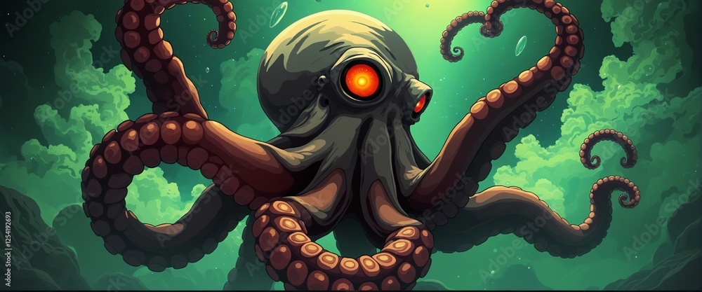 Octopus of Nightmares: An Anime Horror Tale Stock Illustration | Adobe ...