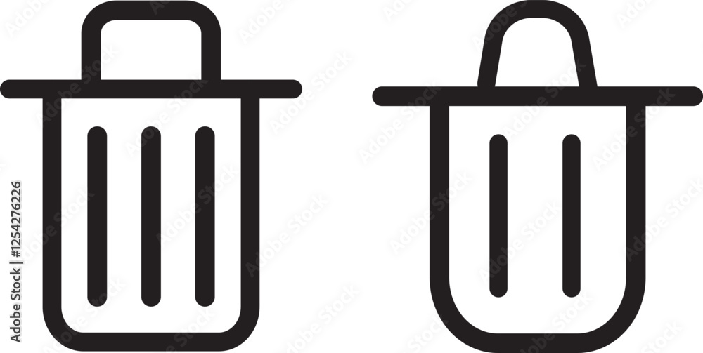 Trash can, bin, delete icon, rubbish bin sign, trash bin open symbols ...