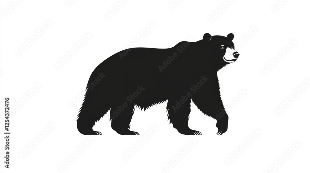 79.Vector Bear Silhouette Isolated on White Background, Bear Icon ...