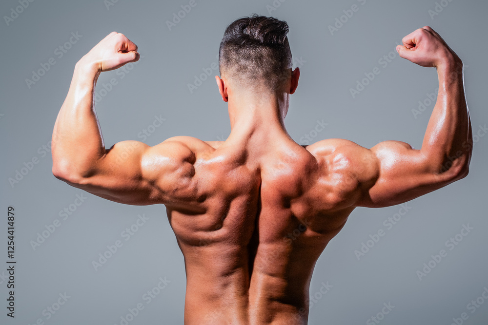 Hot Hunk Undressing Seductively Masculine Fitness Sexy Model Flexing Erotic Portrait Of Sexy