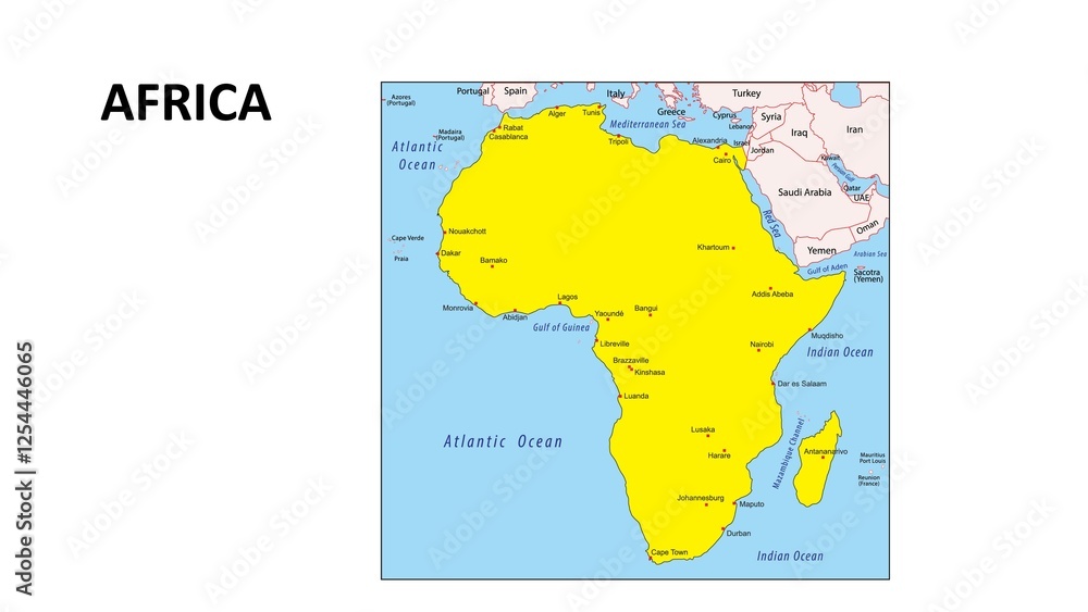 Africa Map. Major Countries in Africa. Political map of Africa with ...