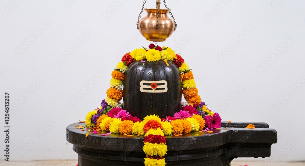 offering puja to Shivlinga or Shivlingam, Jalabhishek Rudrabhishek of ...