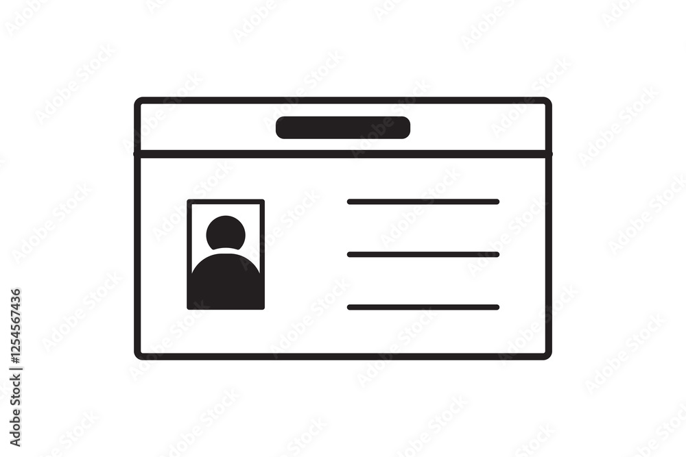 Vector de Stock Outline ID card icon, with editable stroke. Personal ID ...