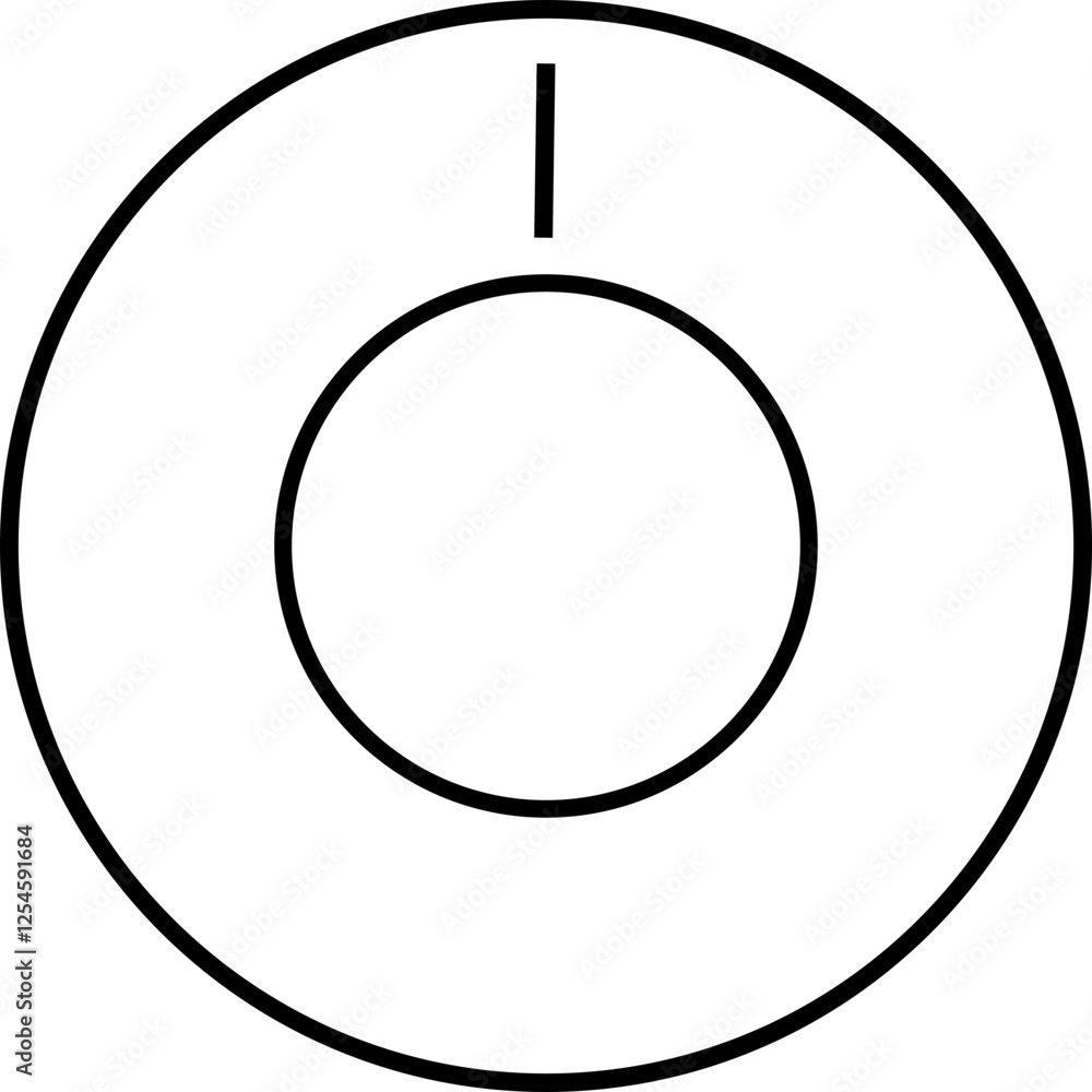 Round scale and controller volume level knob icon, analogue knobs level control isolated on ...