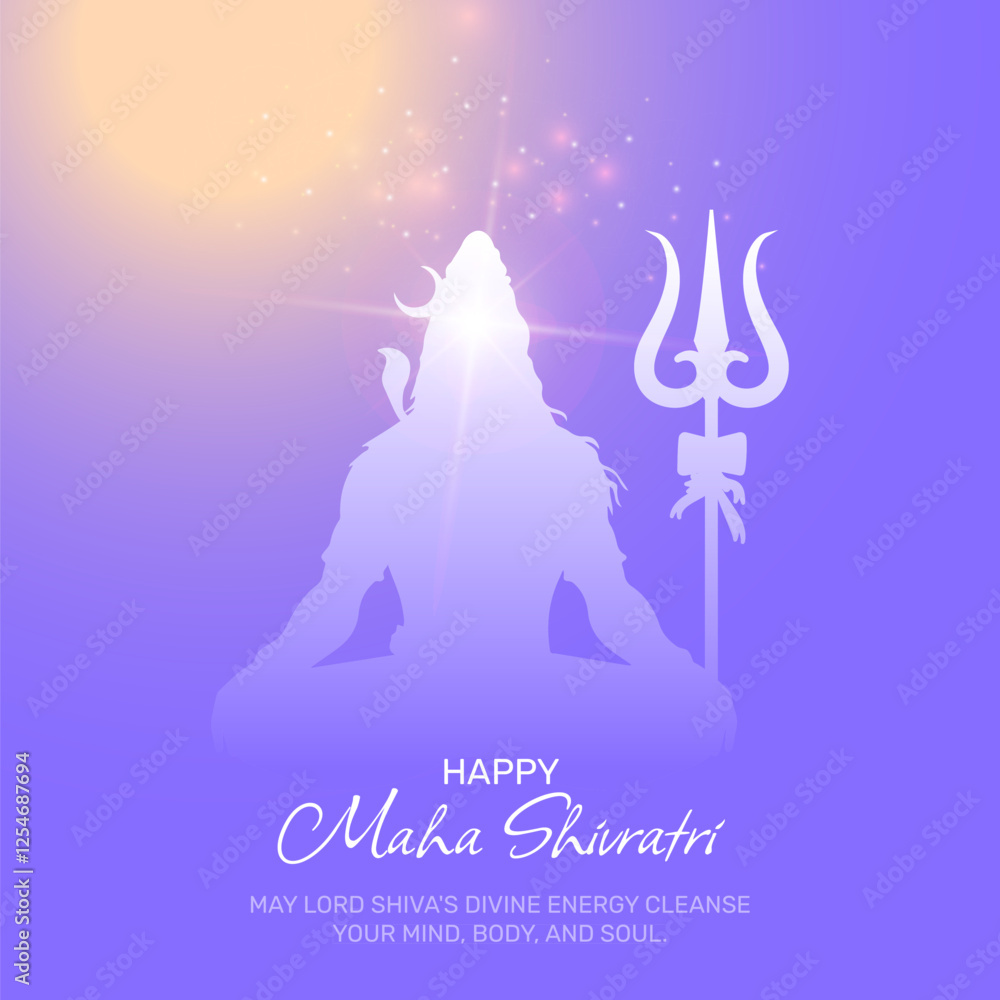 Maha shivratri spiritual background with lord shiva and divine power Stock Vector | Adobe Stock