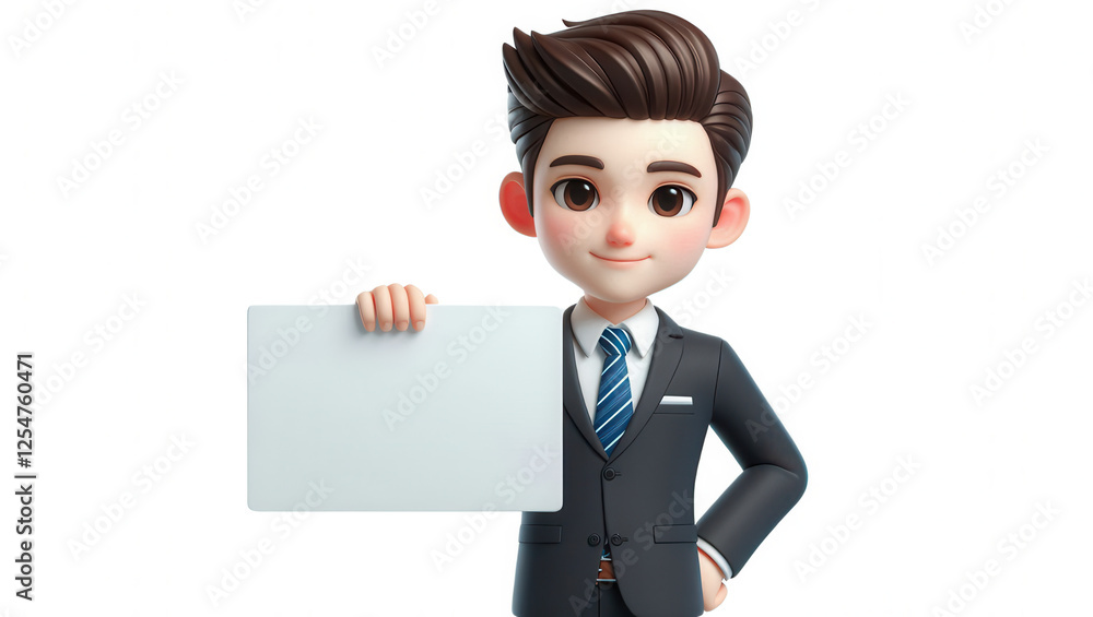 Business presentation by cartoon character studio environment 3d ...