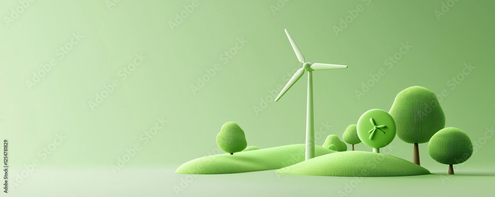 isometric 3D pixel art wind turbine, retro 16-bit video game aesthetic ...