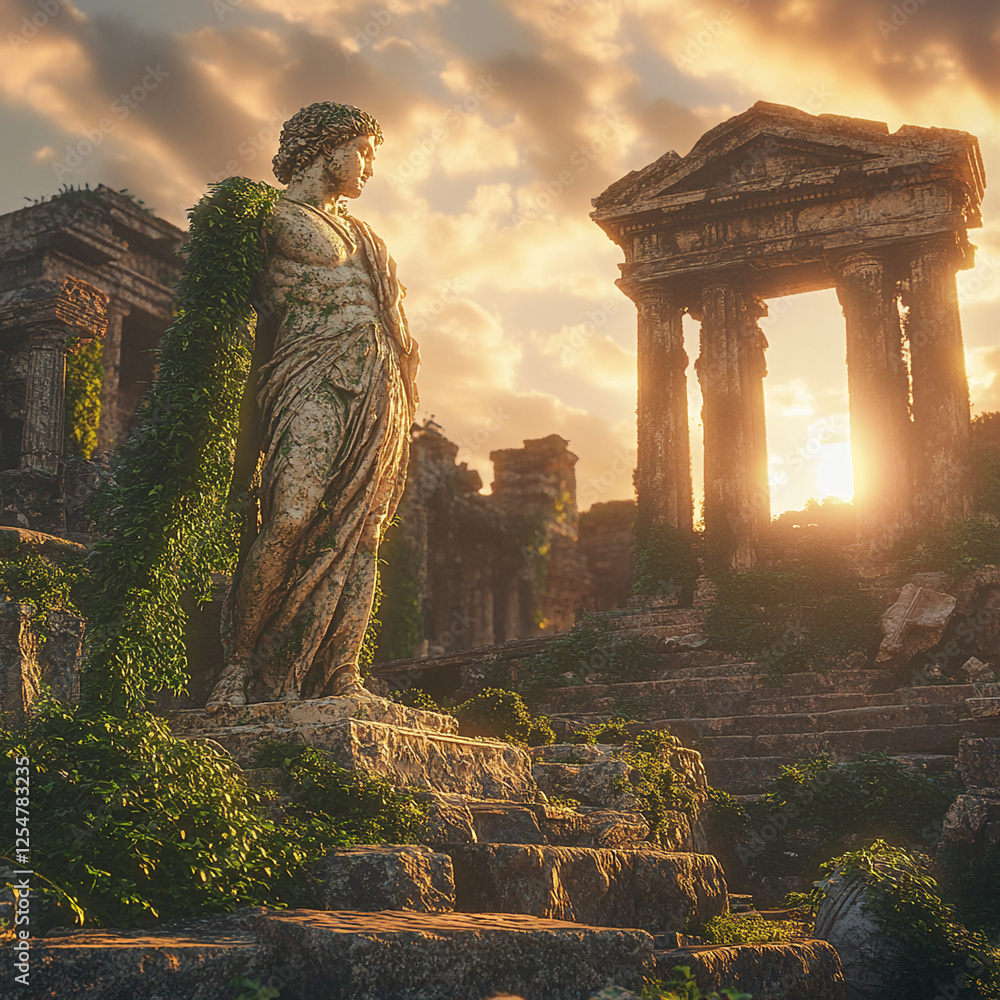 the sculpture statue of goddess apollo greek ancient mythology standing ...