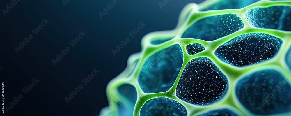 Marine food chain microscopic concept. Intricate cellular structure ...