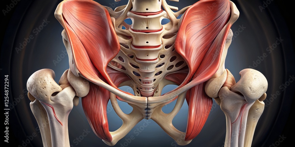 Detailed Anatomy of Human Pelvic Muscles and Skeletal Structure Stock ...