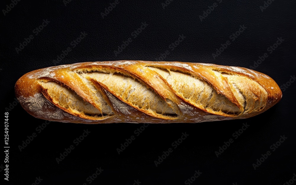Stock-Illustration „Detailed view of a classic French baguette, its ...