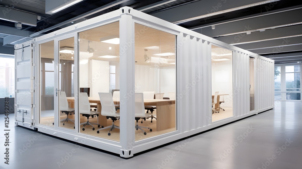 A single white shipping container creatively repurposed and transformed ...