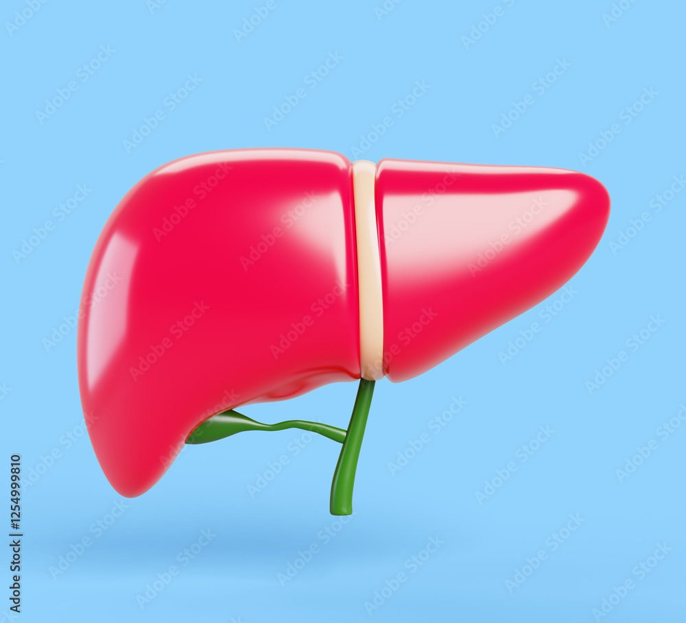 3d anatomy human liver medical icon render. Concept of hepatic system ...