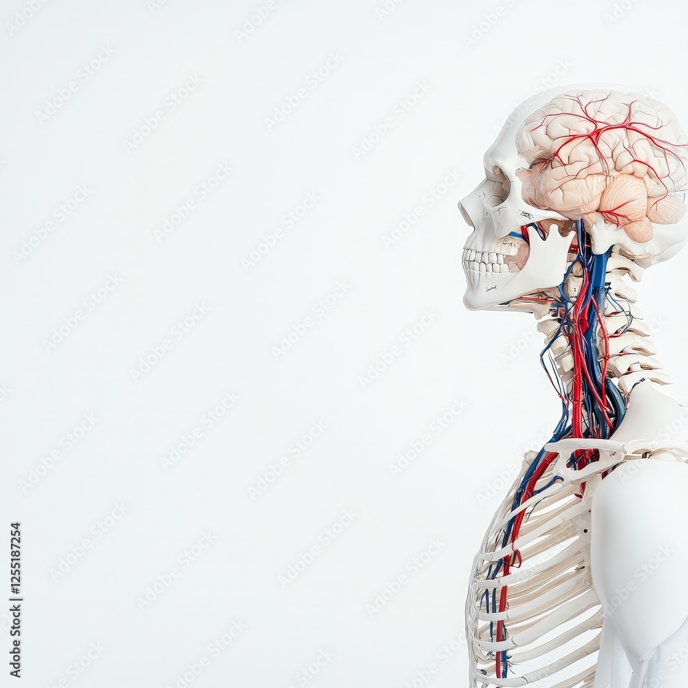 Realistic human body model showcasing blood supply and enhanced biology ...