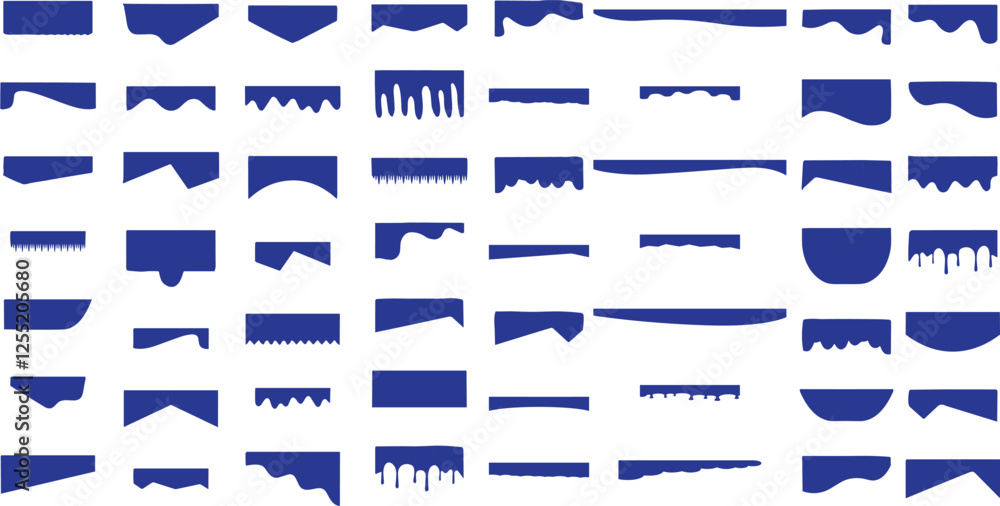 Set of abstract design separator header and border for website and app ...