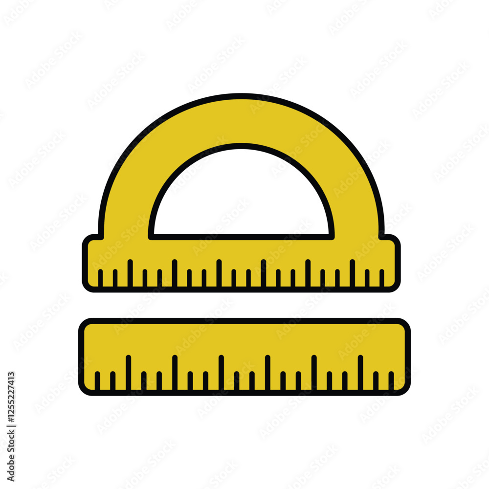 high quality modern full color ruler, icon with minimalist design for ...