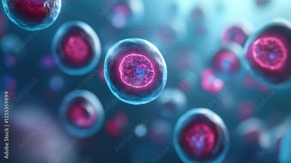 Dividing cancer cells during mitosis detailed illustration of cellular ...