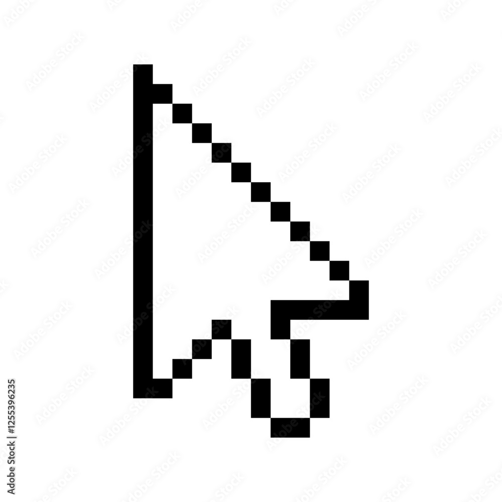 3d pixel cursor click icon on transparent background clip art computer mouse click pointer ...