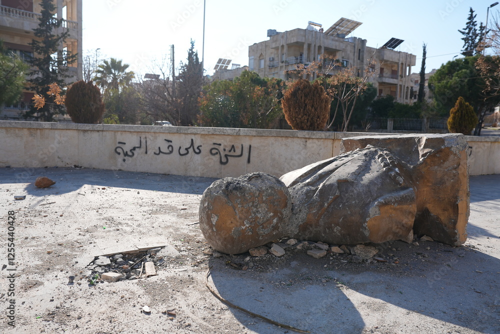Demolition of Hafez al-Assad's statue, the fall of Bashar al-Assad's ...