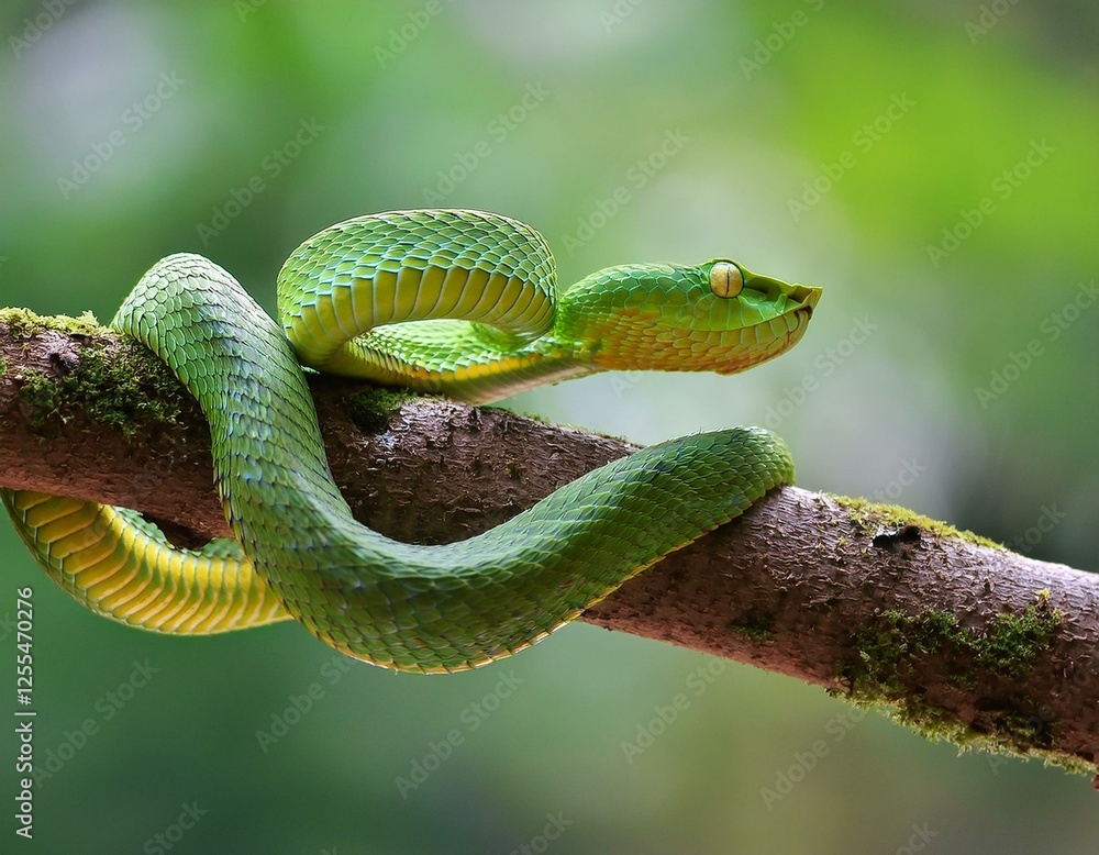russell s viper daboia russelii on branch of tree venomous snake living ...