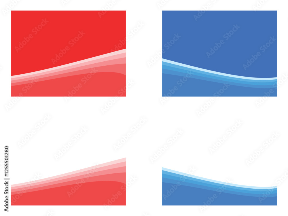 Set of editable vector wave divider shape separator header symbol ...