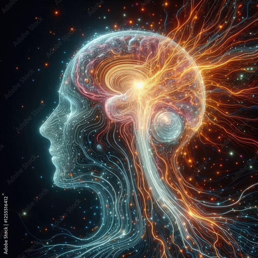 illustration of glowing liquid substance in hologram spectral color ...