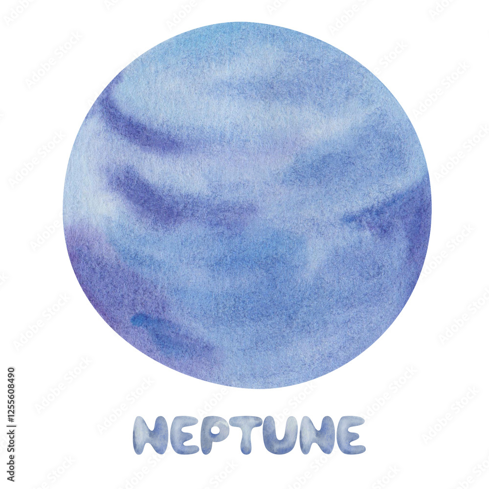 Ilustración de Stock Watercolor illustration. Hand painted blue, violet ...