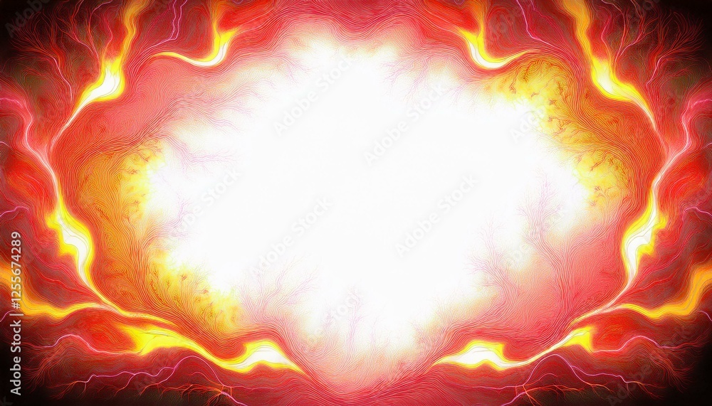 abstract electric lightning border frame on white background graphic ...