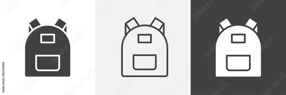 Backpack vector icons collection graphic designs for ui designs Stock ...