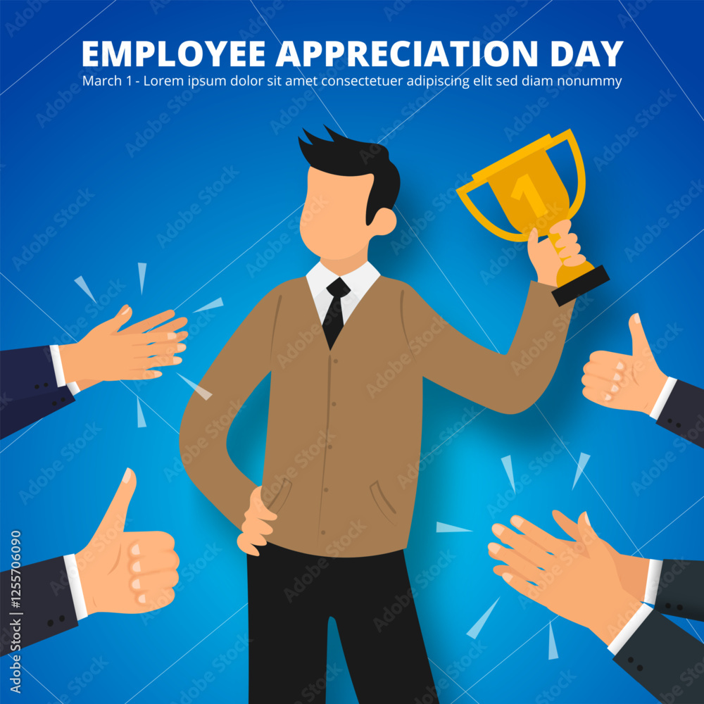 Employee Appreciation Day background with the number one employee in ...