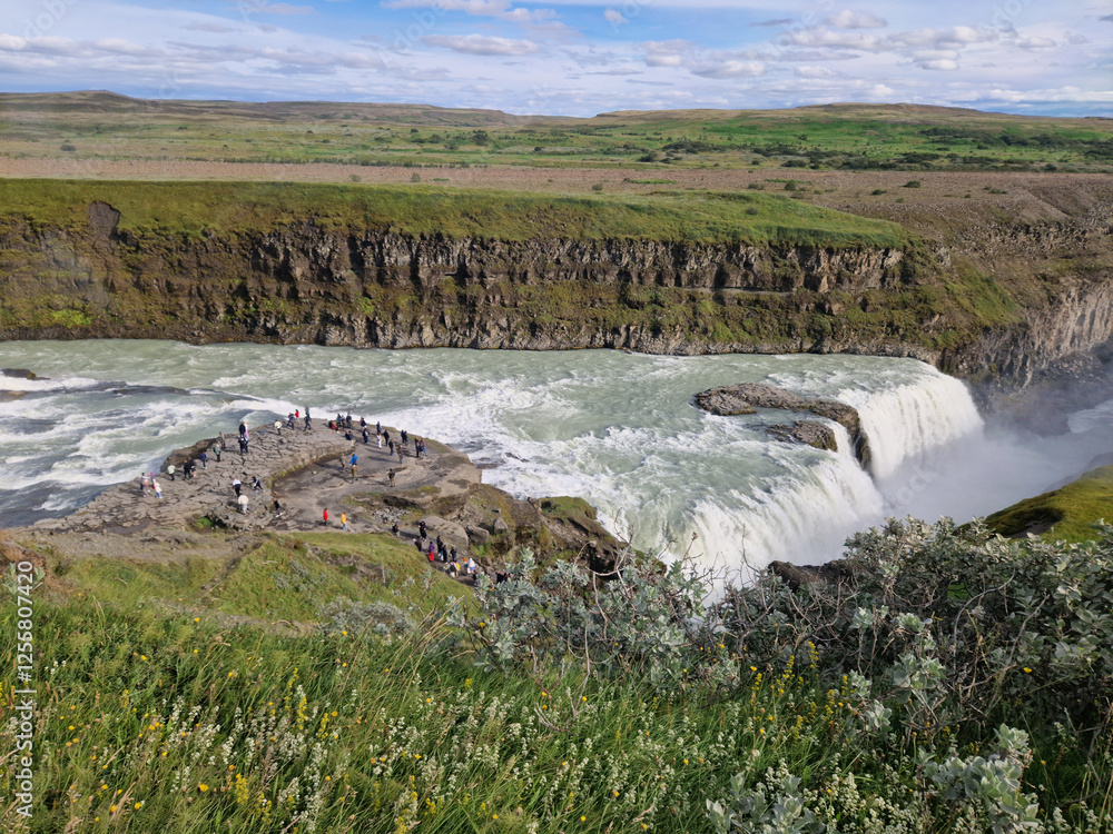 One of Iceland’s most famous waterfalls, Gullfoss (meaning ‘Golden Falls’) is a breathtaking two ...