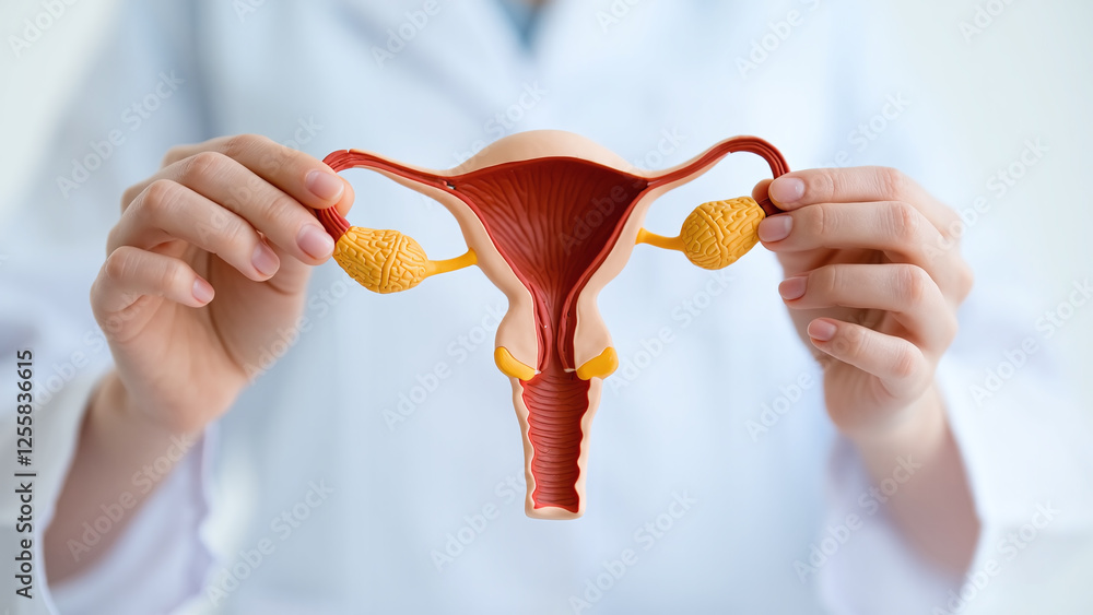 Foto de Stock Female reproductive system model and health, PCOS ...