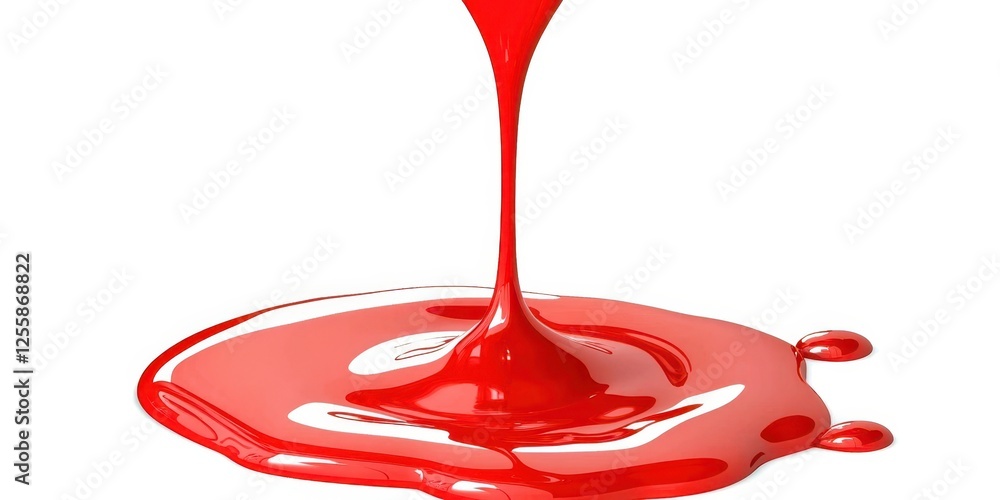 Red liquid is dripping from a container Stock Photo | Adobe Stock