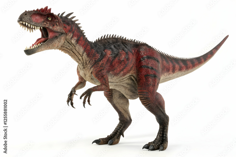 Crimson Carnotaurus: A fearsome Carnotaurus dinosaur, rendered in ...