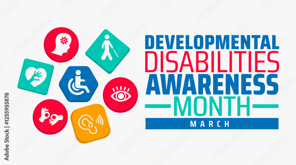 Developmental Disabilities Awareness Month background banner or poster ...