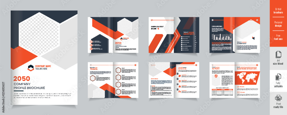 Company profile brochure design by red and black color combination ...