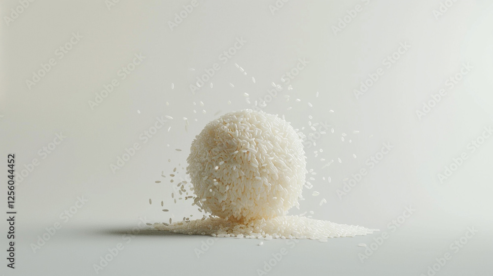 Instant rice product shoot on an isolated white background, object ...