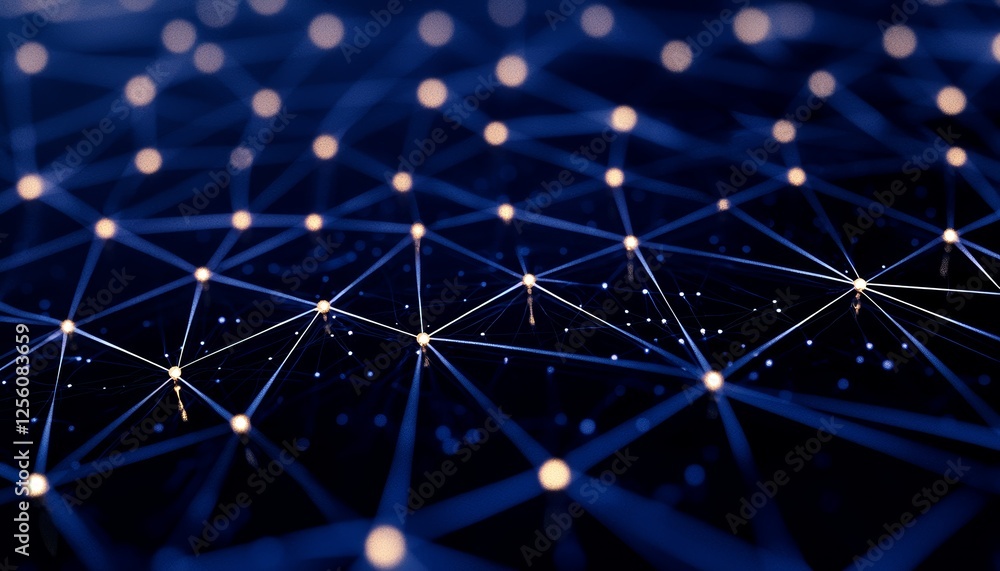Dynamic trendlines and glowing financial graphs styled on a rich navy ...