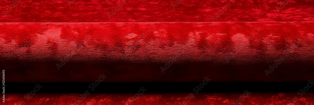 Bright cherry red cotton fabric with velvet weave creates a rich ...