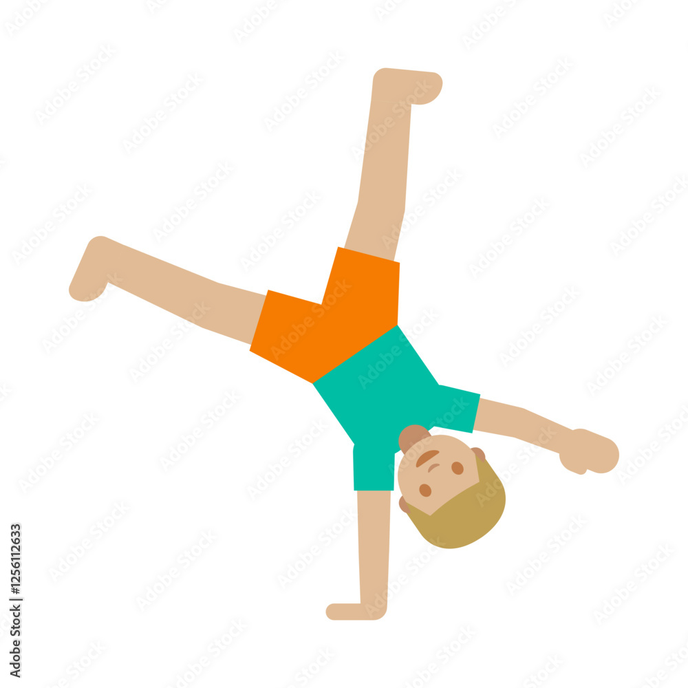 Handstand Child Clipart Illustration | Playful Kid Balancing Upside ...