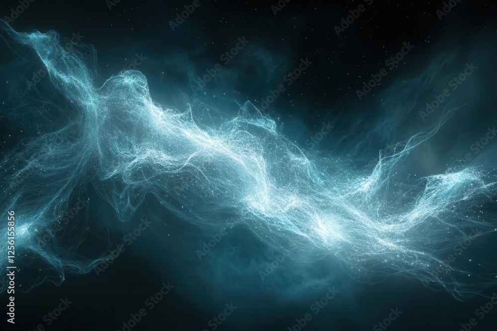 ethereal cloud computing network visualization, interconnected digital ...