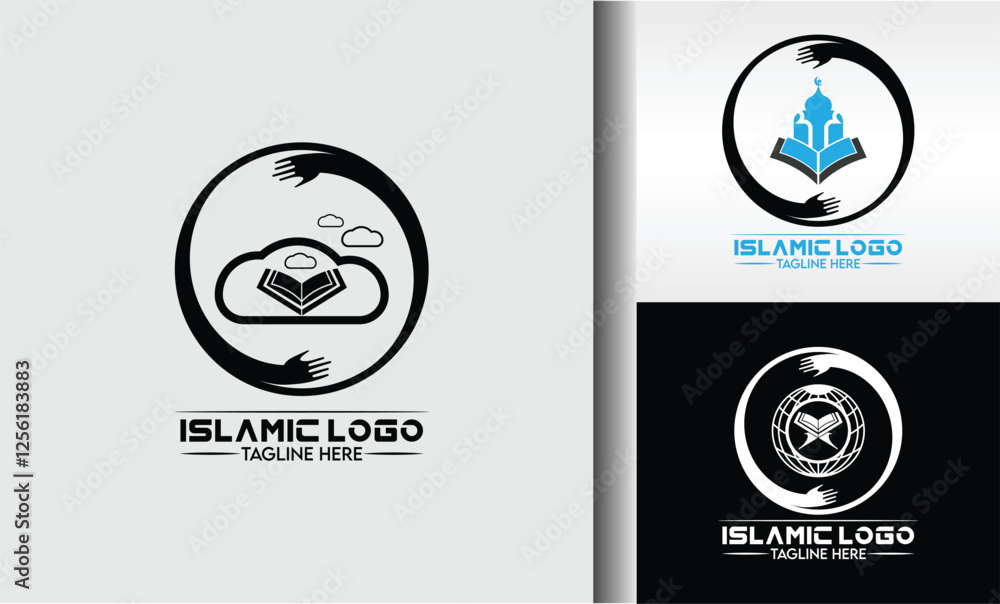Modern Islamic Logo Concepts This image features three modern and ...