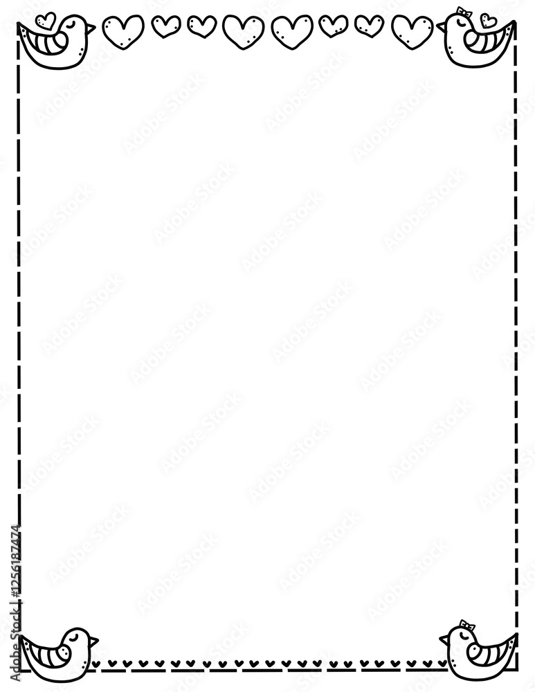 Illustration Stock Valentine’s day border. Valentine's day frame. love ...